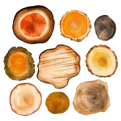 Premium AI Image Cross Section Of A Tree Trunk Made In Watercolor