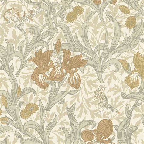Iris Fabric Neutral And Yellow Floral Curtain Fabric