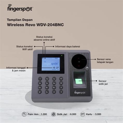 Jual Mesin Absensi Fingerspot Revo WDV BNC WIFI Telapak Tangan WIFI Fingerprint WDV BNC