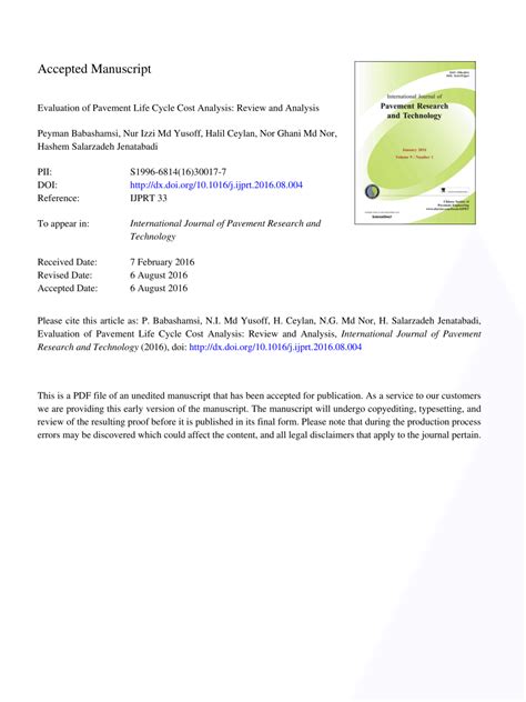 Pdf Evaluation Of Pavement Life Cycle Cost Analysis Review And Analysis