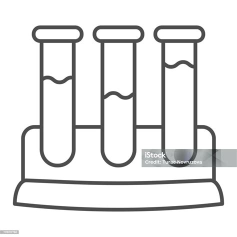Medizinische Kolben Dünne Linie Symbol Chemie Becher Vektorillustration