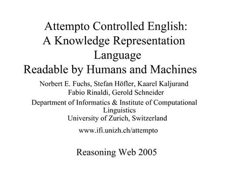 ppt attempto controlled english a knowledge representation language