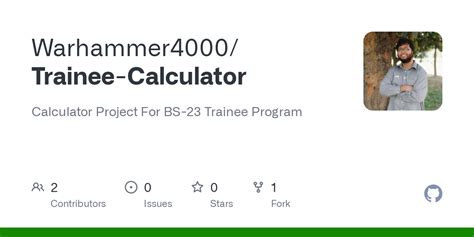 GitHub Warhammer Trainee Calculator Calculator Project For BS Trainee Program