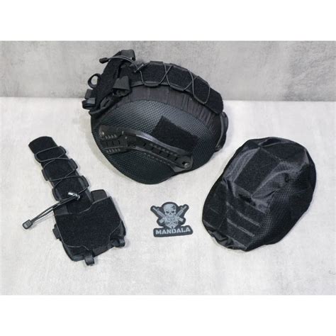 Jual Cover Helm Tactical Hitam Cover Baterai Case Helm Cover Helmet