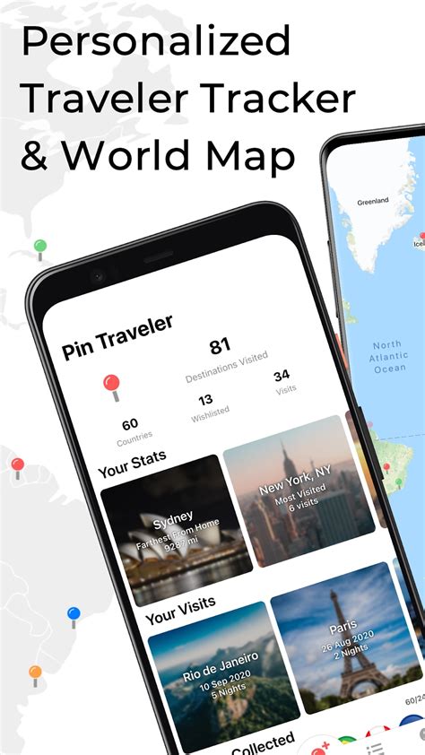 Android 용 Pin Traveler World Travel Map Trip Tracker App 다운로드