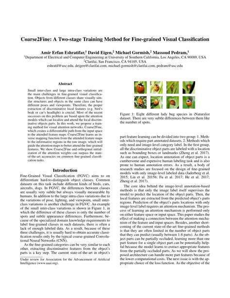 Pdf Coarse2fine A Two Stage Training Method For Fine Grained Visual Classification