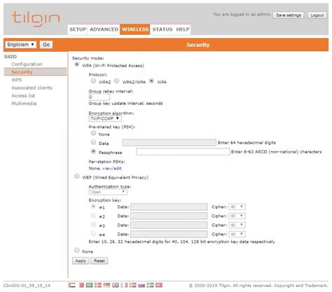 Tilgin Router Login 19216811