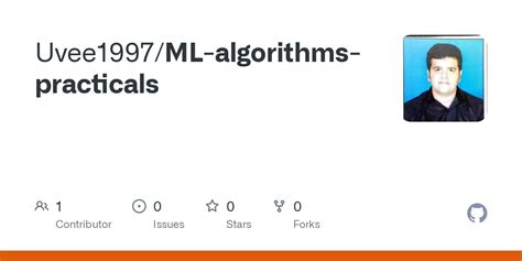 Github Uvee1997ml Algorithms Practicals