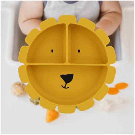 Assiette bébé en silicone avec ventouse M Lion La Fabrique Enchantée