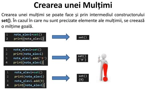 lecția 16 tipul de date mulȚime