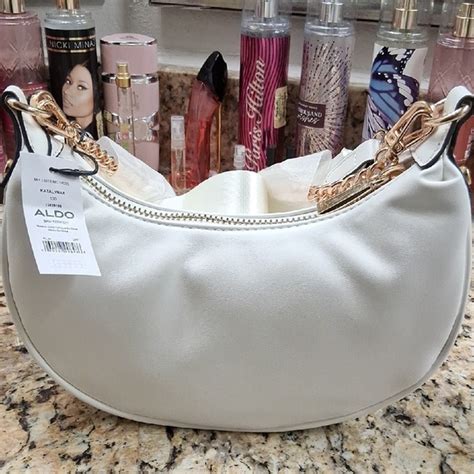 Aldo Bags Aldo White And Gold Modern Shoulder Bag Poshmark