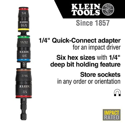 Klein Tools 32907 Impact Driver 7 In 1 Impact Flip Socket Set 6 Hex