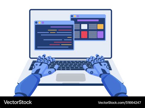 Software Code Automation Development Using Ai Vector Image