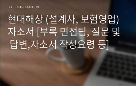 현대해상 설계사 보험영업 자소서 부록 면접팁 질문 및 답변자소서 작성요령 등 자기소개서