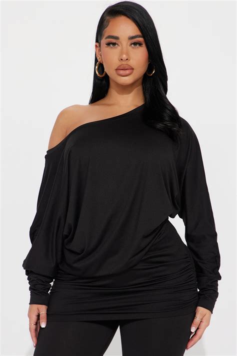 Camila Off Shoulder Legging Set Black Fashion Nova Matching Sets
