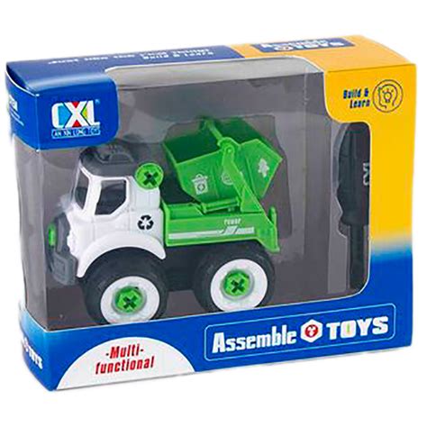 Caminhão De Lixo Brinquedo Monta E Desmonta Com Ferramentas Verde