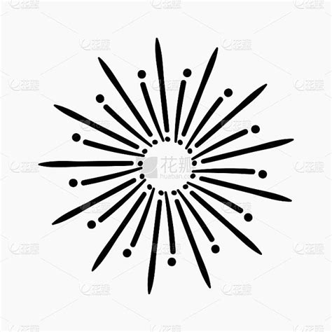 手绘日射矢量图