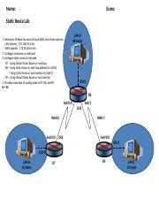 Static Route Lab Pptx Name Score Static Route Lab Determine IP Block For Each LAN And WAN