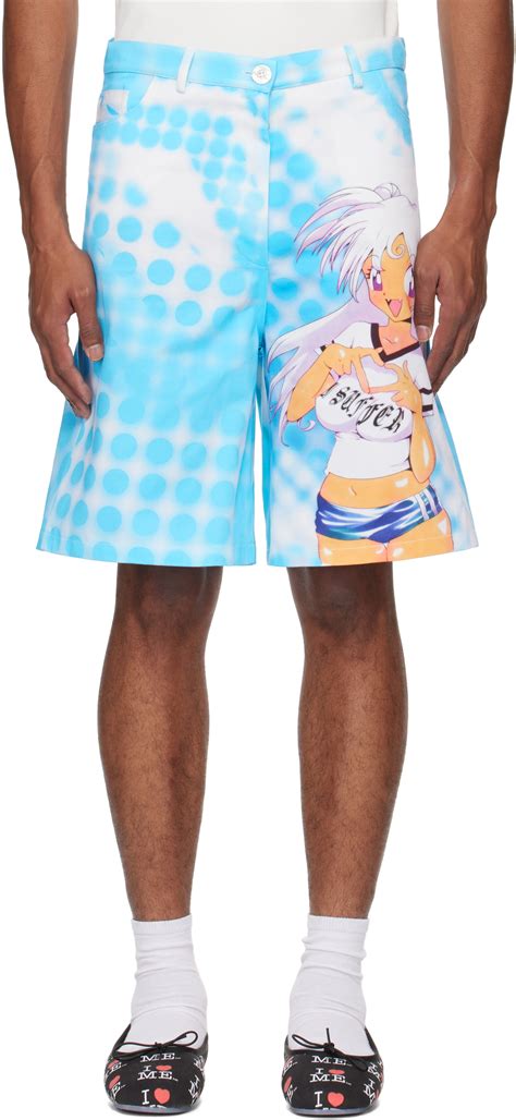 Ashley Williams Ssense Exclusive Blue Manga Poster Shorts Ashley Williams