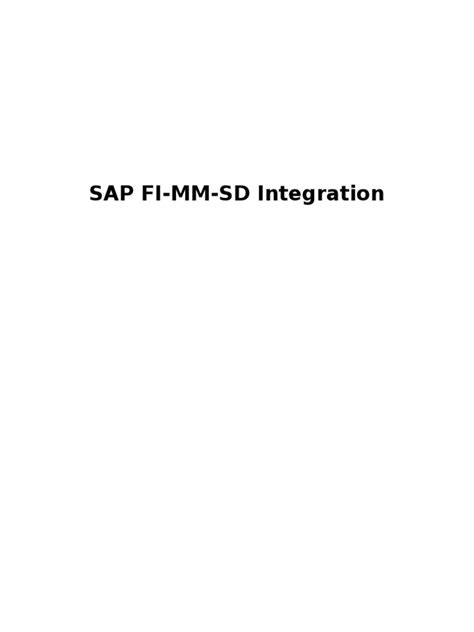 Sap Fi Mm Sd Integration Pdf Accounting Business