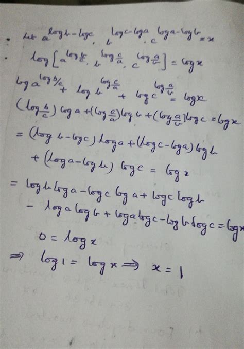 Find The Value Of A Logb Logc B Logc Loga C Loga Logb Brainly In