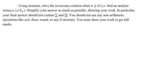 solved given the sequence defined with the recurrence