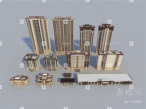 【住宅 建筑配楼3d模型】 中式vr有灯光有贴图max2016住宅 建筑配楼3d模型下载 Id1413320 免费3dmax模型库 青模3d模型网
