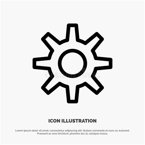 Gear Setting Wheel Line Icon Vector Stock Vector Illustration Of Icon Industry