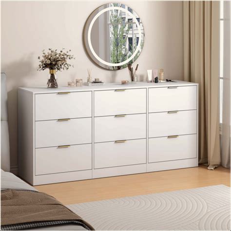Mercer41 9 Drawer Dresser Large Deep Chest Of Drawers Wooden Dresser Storage Cabinet With 9