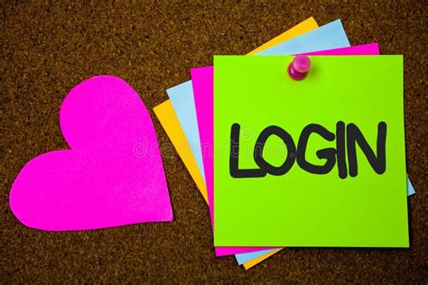 Handwriting Text Writing Login Concept Meaning Act Of Entering Into A Computer Database Or