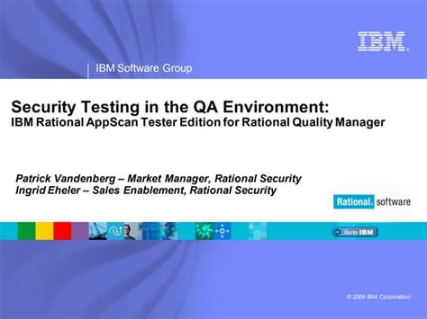 Ibm Rational App Scan Tester Edition And Quality Manager Pdf
