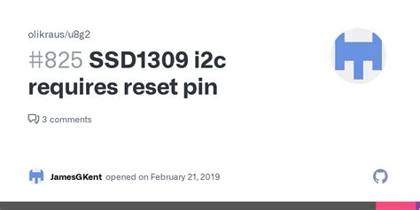 Ssd1309 I2c Requires Reset Pin · Issue 825 · Olikraus U8g2 · Github
