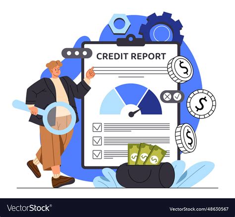 Man With Credit Assessment Concept Royalty Free Vector Image
