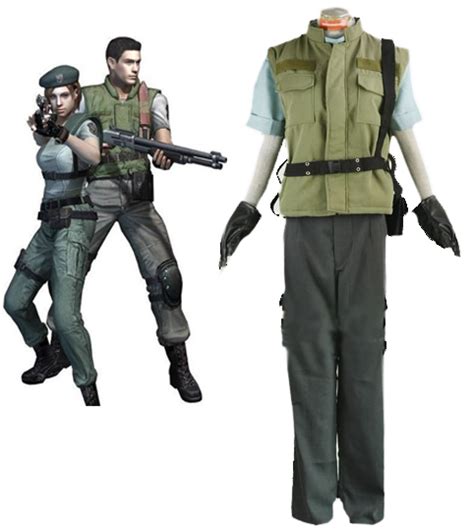 Resident Evil 1 Chris Redfield Stars Uniform Cosplay Costume