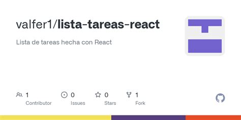GitHub Valfer Lista Tareas React Lista De Tareas Hecha Con React