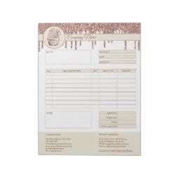 Cakes Invoice Form Business Quotation Notepad Zazzle