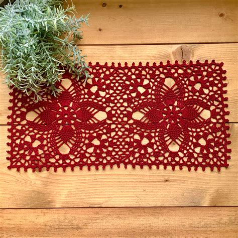 Burgundy Rectangular Doily 14”x7” Oblong Doily Shop Tinibaybeez