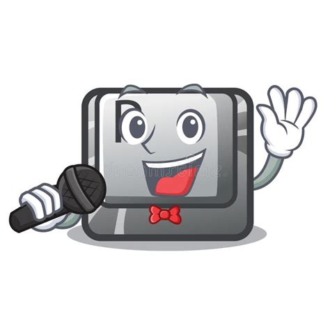 Singing Button P Isolated With The Character Stock Vector