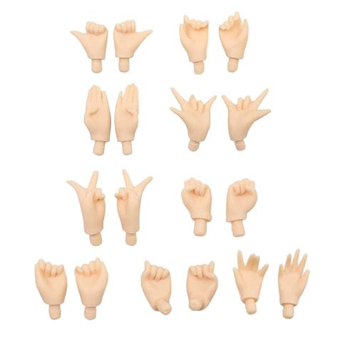 Tiny Finger Hands 10 Pairs Realistic Soft Plastic Miniature Hands For