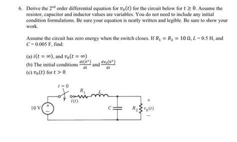 Solved 6 Derive The 2nd Order Differential Equation For Chegg