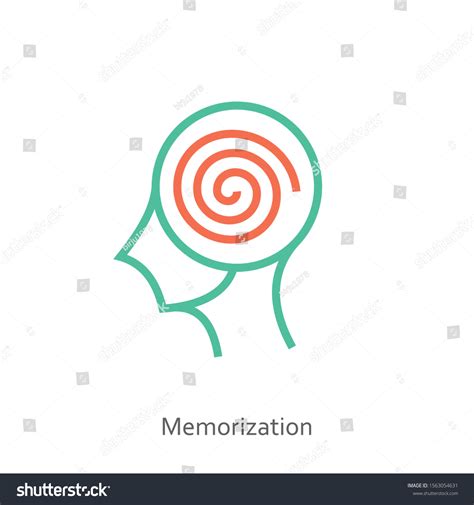 Memorization Icon Concept Drawing Human Brain Stock Vector Royalty Free 1563054631