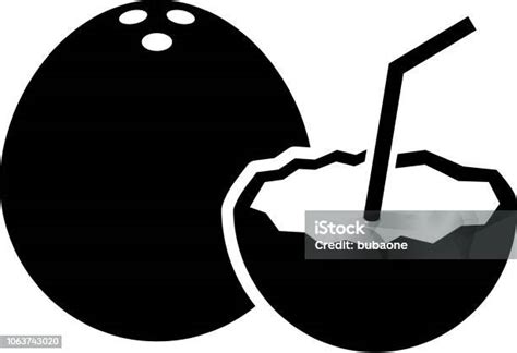 椰子喝圖示與長陰影向量圖形及更多健康的生活方式圖片 健康的生活方式 健康飲食 圖示 Istock