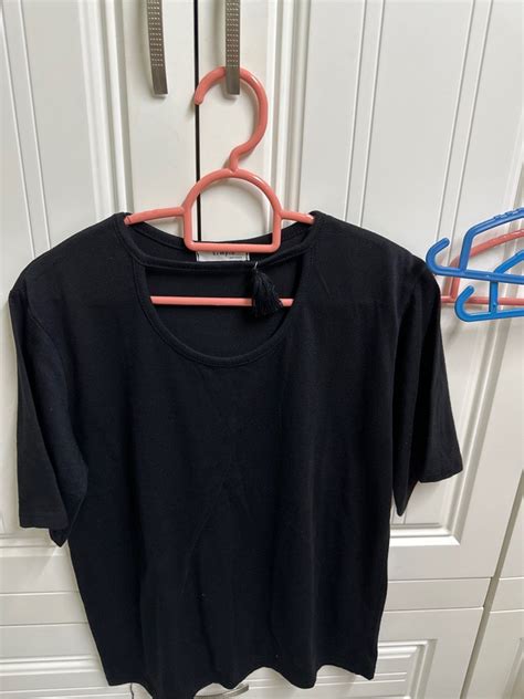 Korean Cute Black Top Womens Fashion Tops Shirts On Carousell