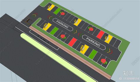现代创意停车场su模型下载【id1130508514】知末su模型网