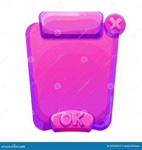 Jelly Fantasy Interface Template Game Menu In Cartoon Style Isolated On White Background Ui