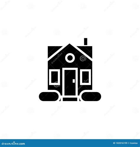 Casa Simple Icono De Centro De La Puerta Ejemplo Del Vector Muestra