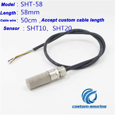Free Ship 1pc Double Waterproof Temperature And Humidity Sensor SHT20 Sensor Probe SHT 58 Soil