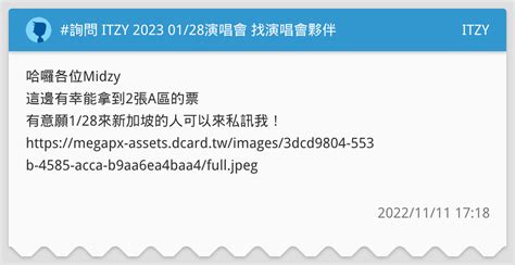 詢問 Itzy 2023 0128演唱會 找演唱會夥伴 Itzy板 Dcard