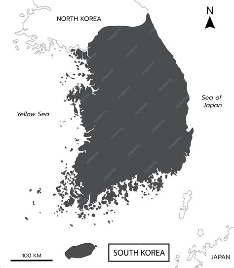 한국의 지도 프리미엄 벡터