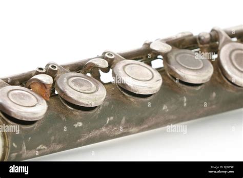 Close Up Of Keys On Old Flute Stock Photo Alamy